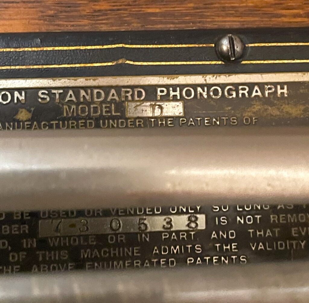 Edison Model “D” Standard Phonograph – 4-4 Time