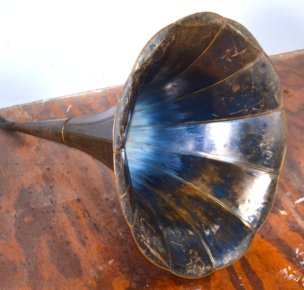 Beautiful All Original Blue Edison/Columbia Gold Morning Glory Horn – 4 ...
